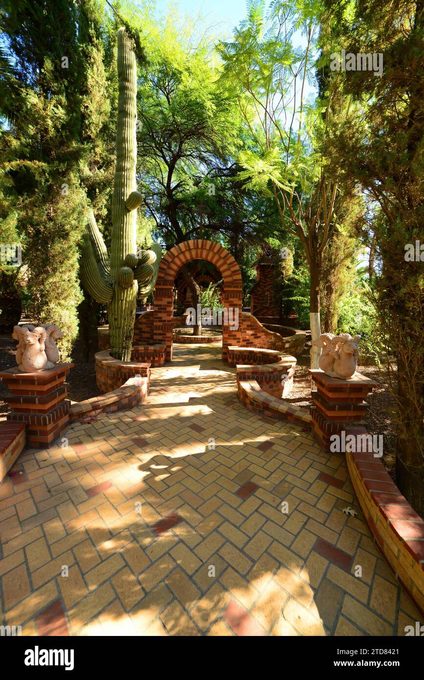 Garden at Greek orthodox chapel at St. Anthony's monastery in Arizona ...