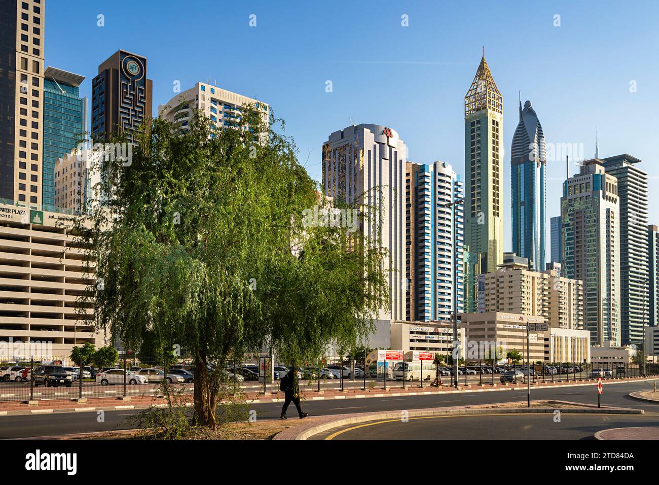 Dubai, Downtown Skyscraper And Sheikh Zayed Road, United Arab Emirates ...