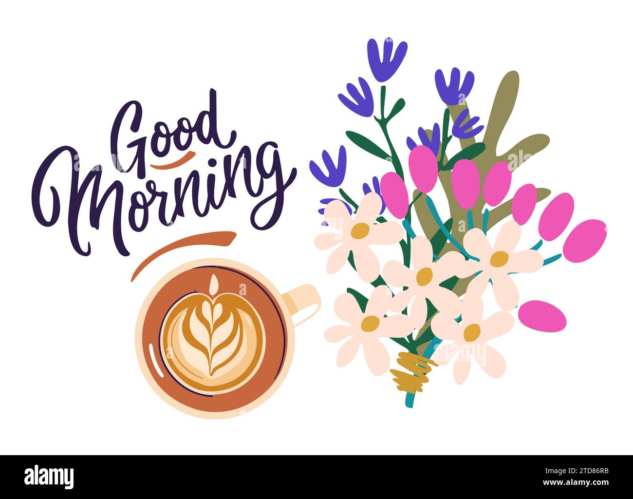 Good morning flat lay Stock Vector Images - Alamy