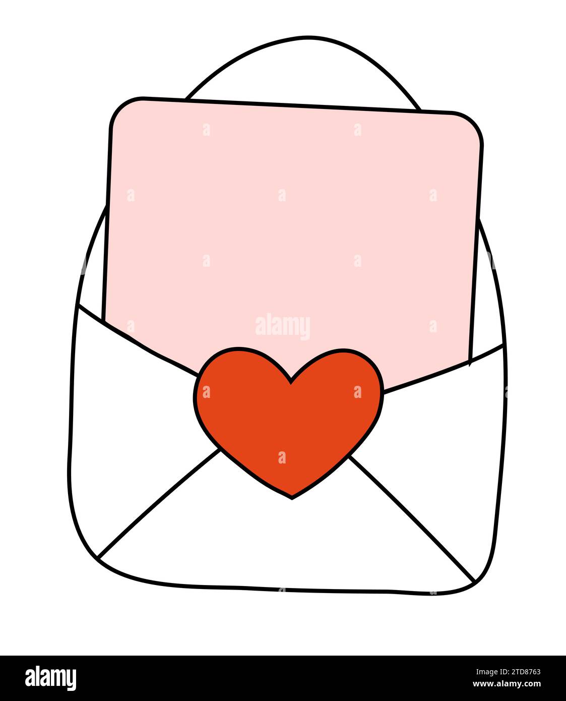 Envelope with heart. Valentine Day element. Flat vector illustration ...