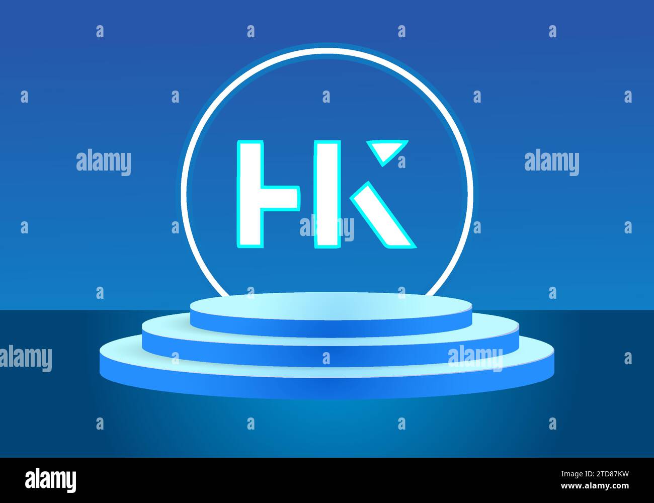 Letter HK blue logo sign. Vector logo design for business Stock Vector ...