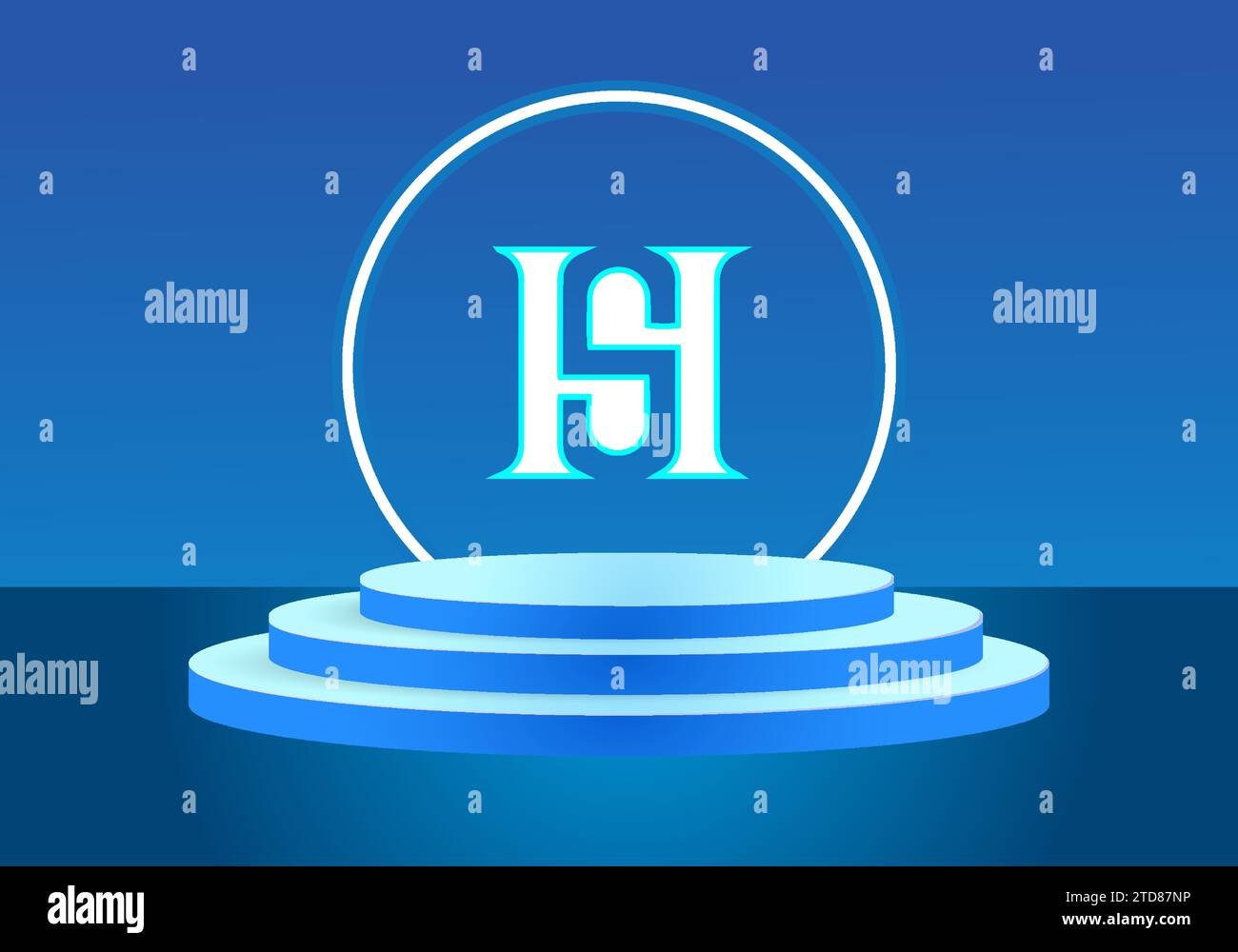 Letter HS blue logo sign. Vector logo design for business Stock Vector ...