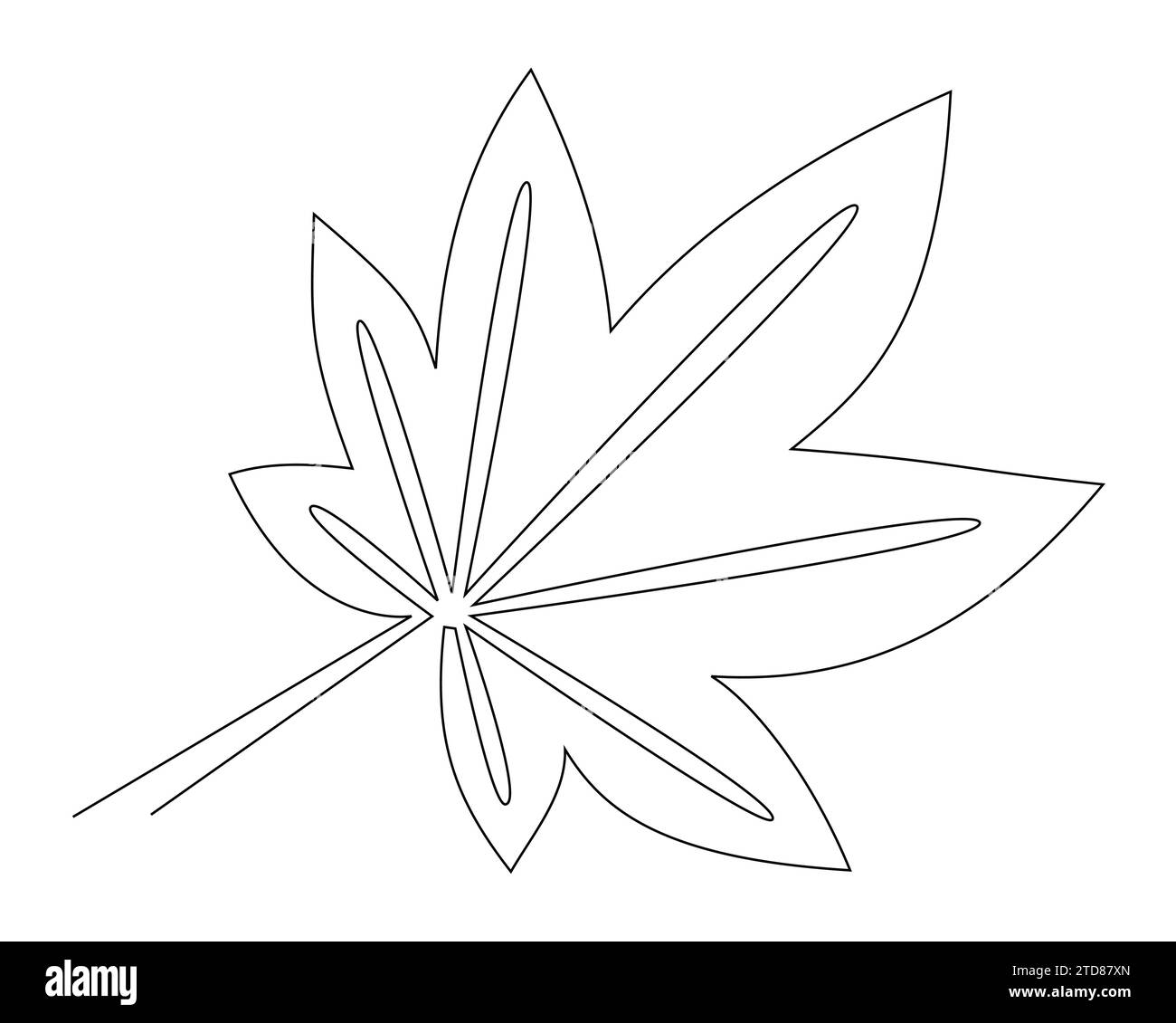 maple leaf icon cartoon isolated black and white vector illustration ...