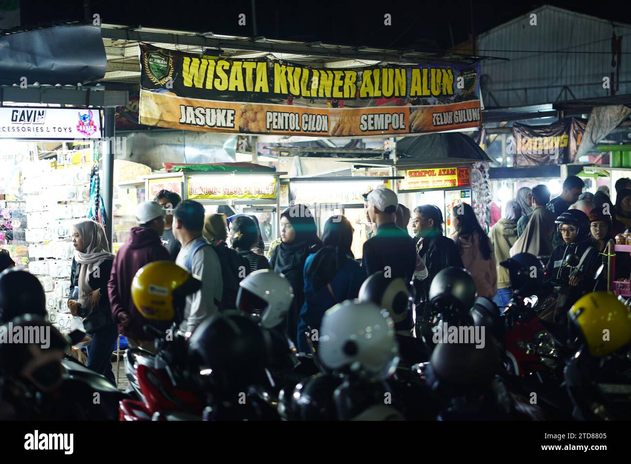 December 9, 2023. Batu City, East Java, Indonesia. Crowd of people ...