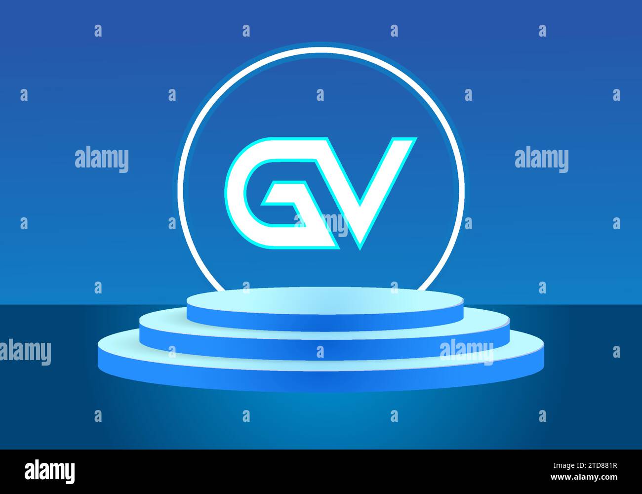 Letter GV blue logo sign. Vector logo design for business Stock Vector ...
