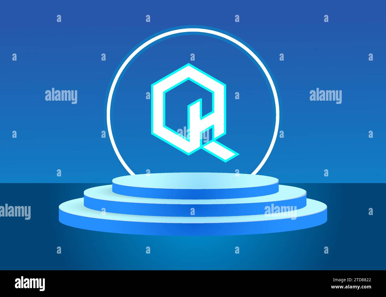 Letter HQ blue logo sign. Vector logo design for business Stock Vector ...