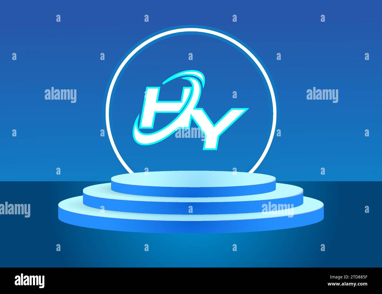 Letter HY blue logo sign. Vector logo design for business Stock Vector ...
