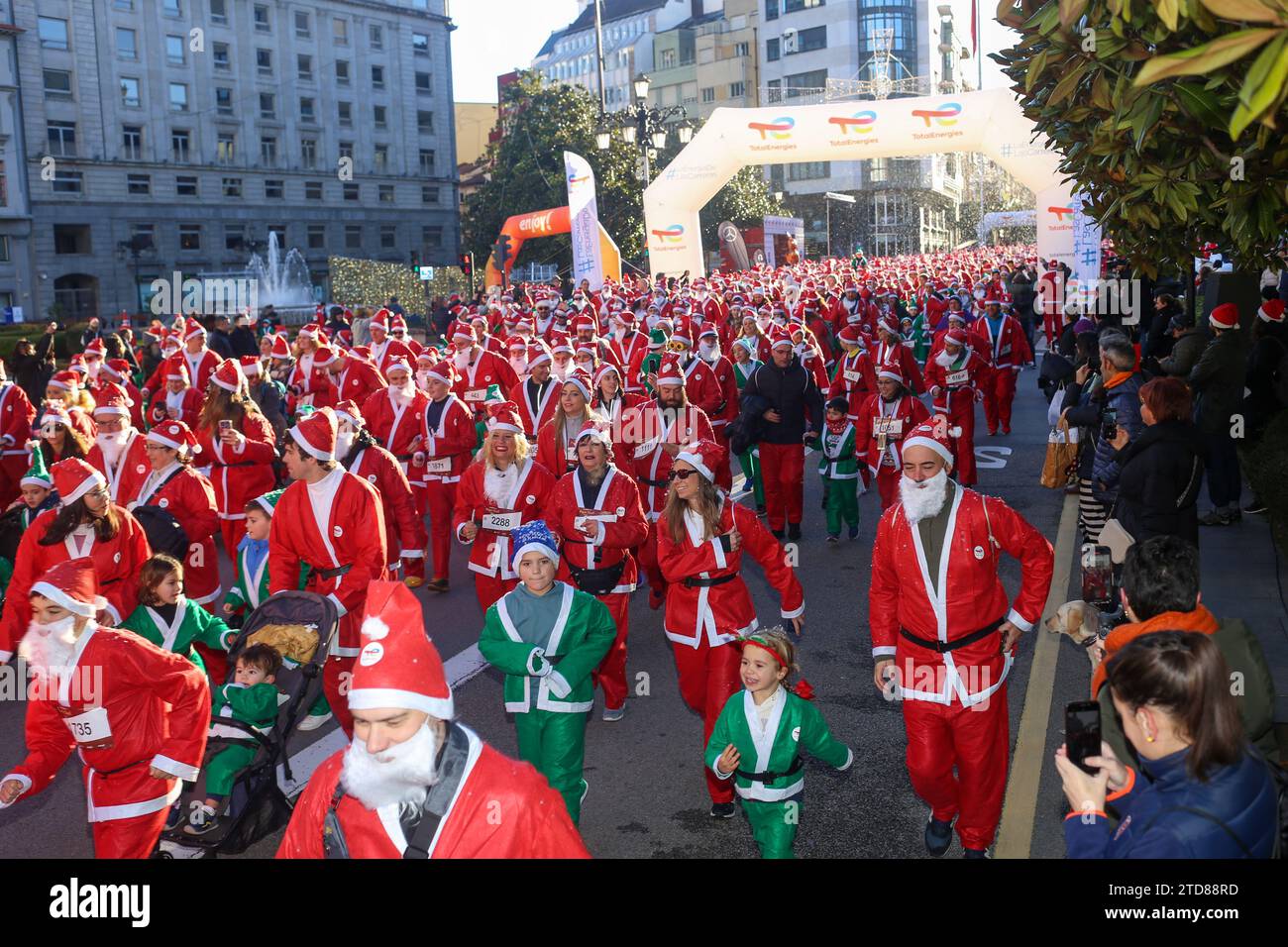 Oviedo, Spain, December 17, 2023: The first meters for Santa Claus and ...