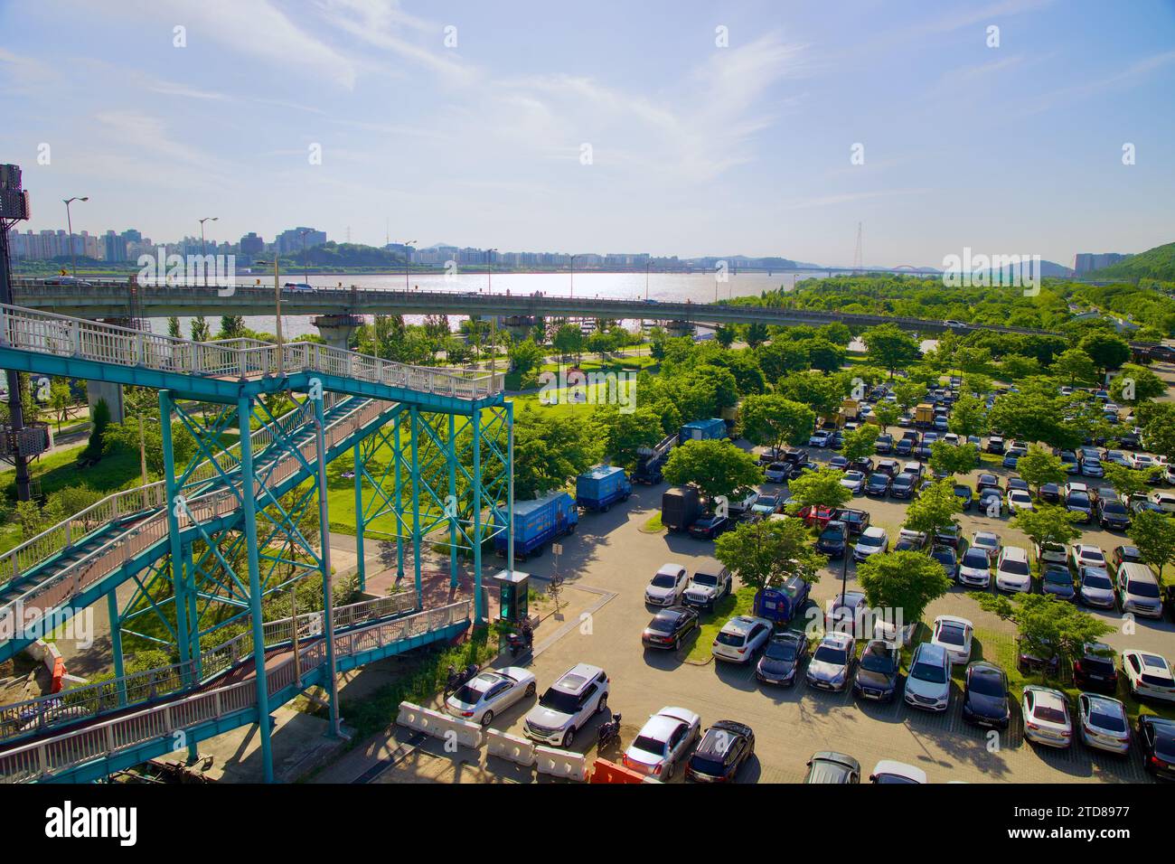 Seoul, South Korea - June 3, 2023: A sweeping view of Nanji Hangang ...
