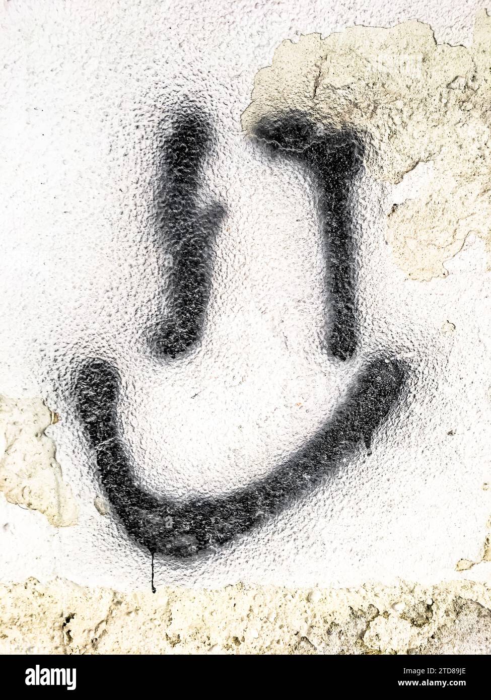 Concrete wall with black smiley, background for many uses Stock Photo ...