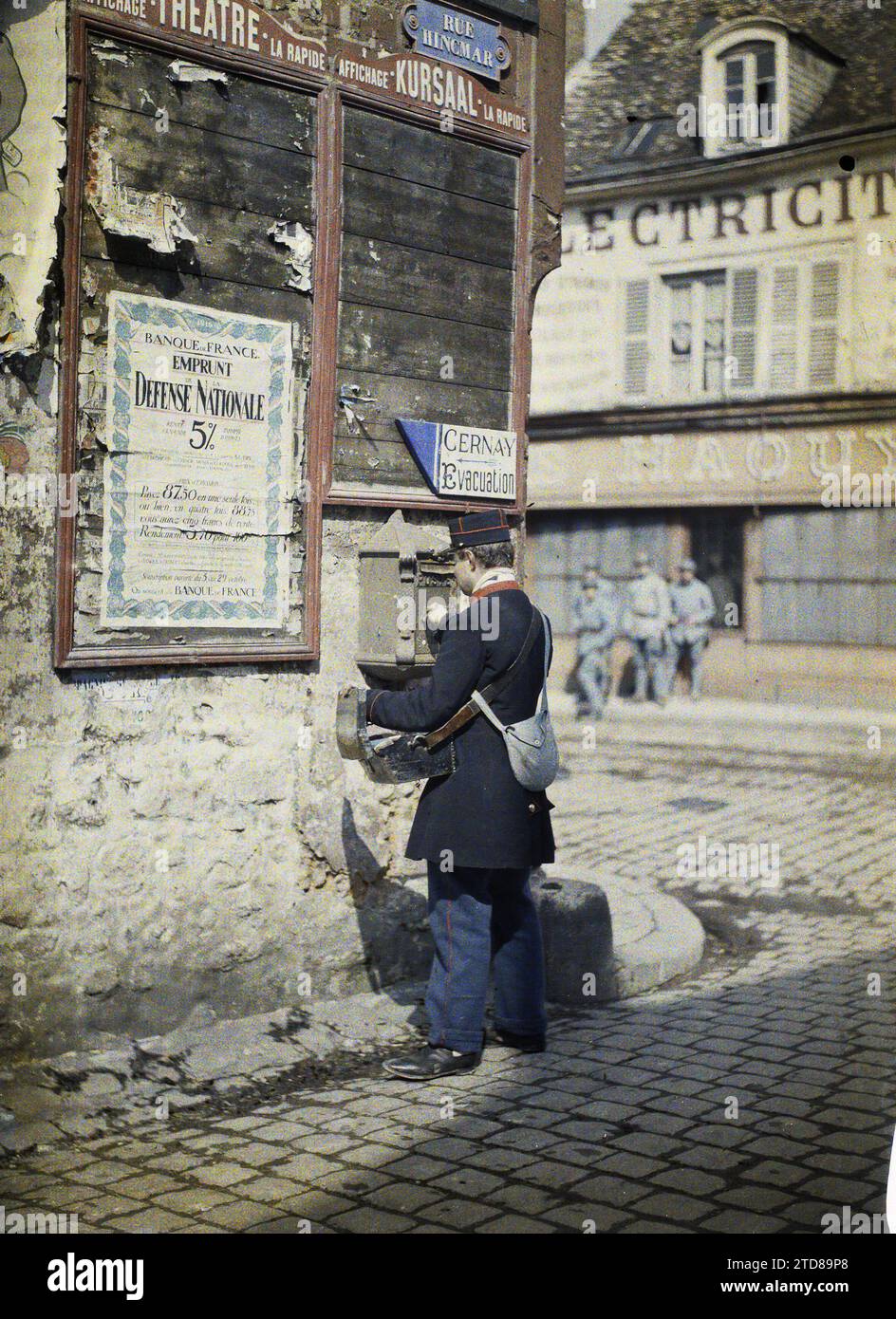 Reims, Marne, Champagne, France Postman collecting mail, Daily life ...