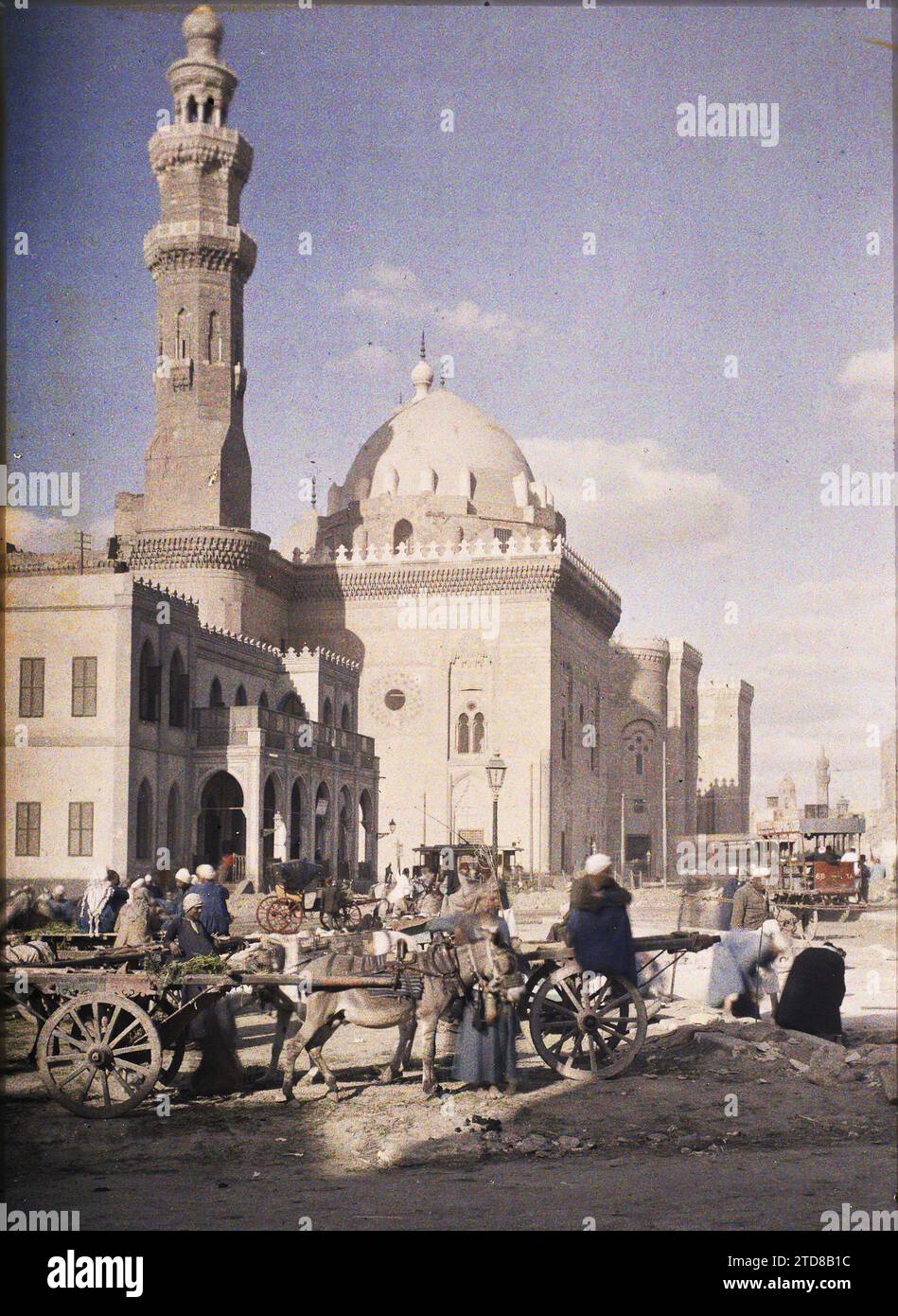 Cairo, Egypt, Africa Southwest side of the Sultan Hassan Mosque ...