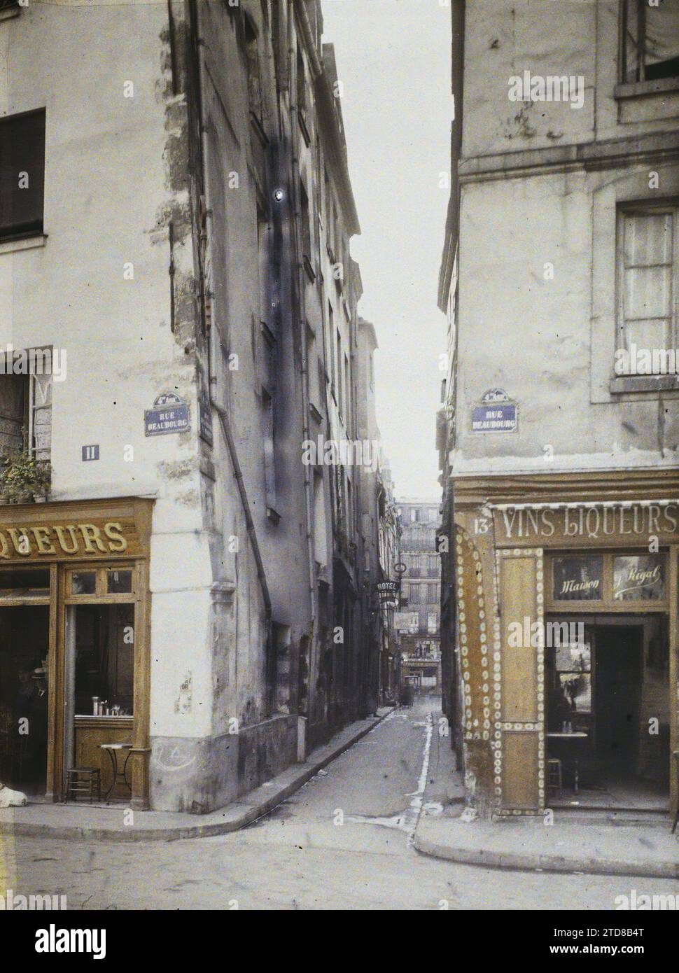 Paris (3rd arr.), France Rue des Etuves-Saint-Martin from rue Beaubourg ...