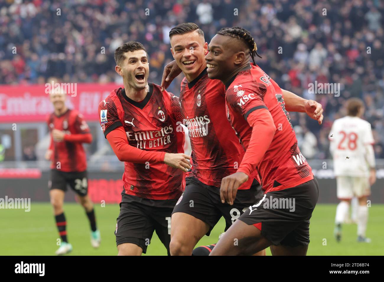 Milan, Italy. 17th Dec, 2023. Jan-Carlo Simic of AC Milan celebrates ...