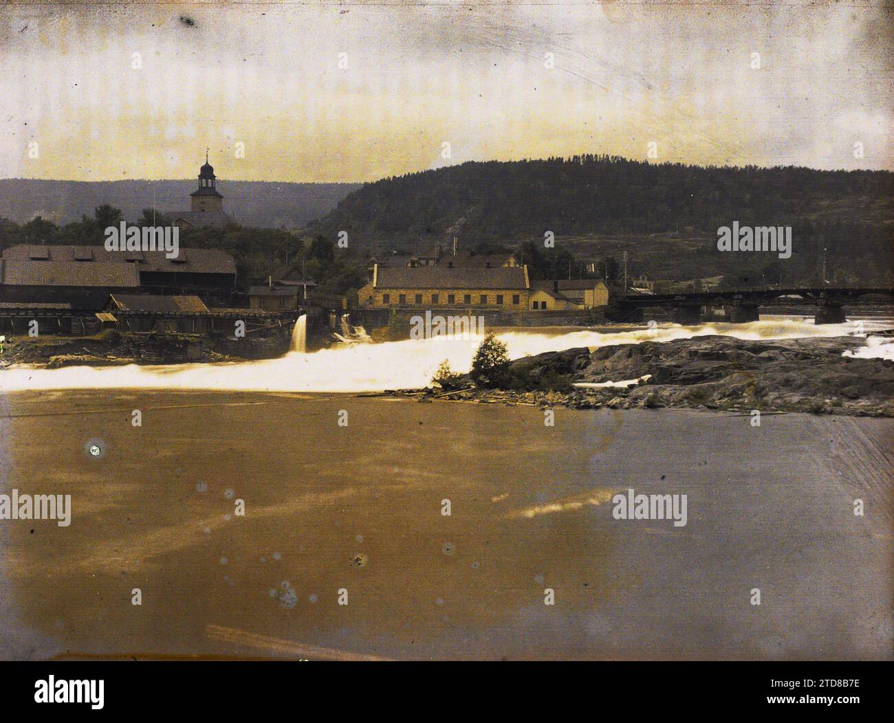 Kongsberg, Norway View of the Numedalslågen river waterfalls, Habitat ...