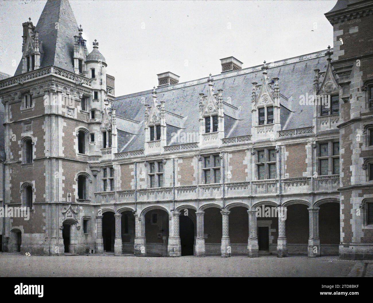 Blois, France The Louis XII wing of the castle, facade on the main ...