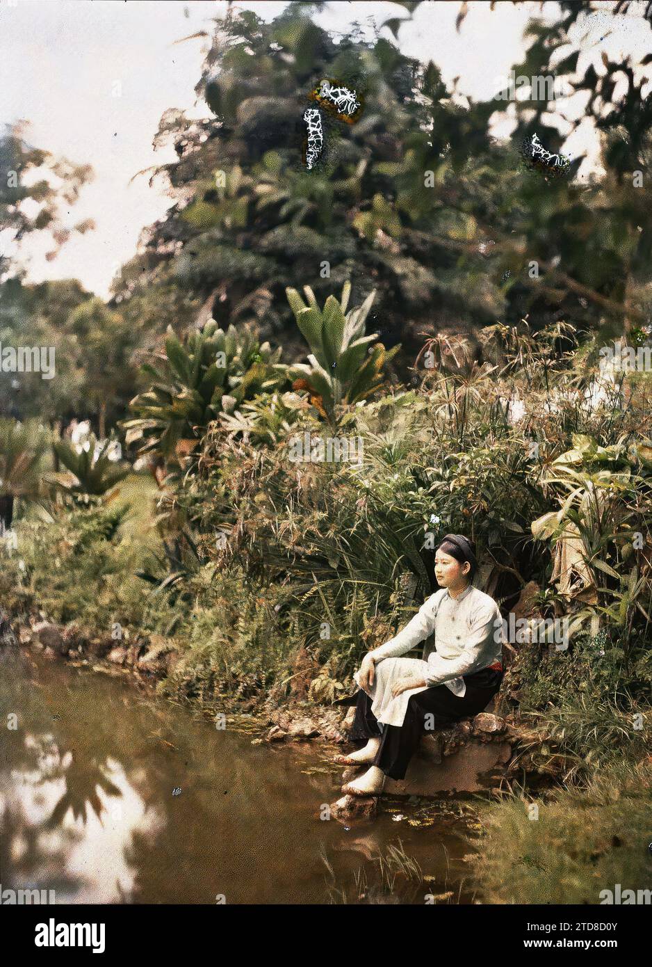 Tonkin, Indochina A young elegant upper-class woman, wife of a European ...