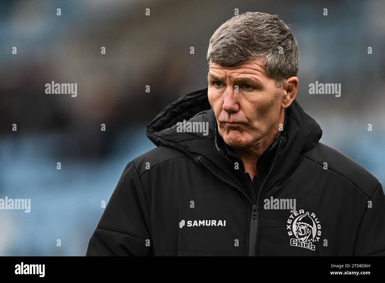 Rob Baxter Exeter Director of Rugby during pre match warm up ahead of ...