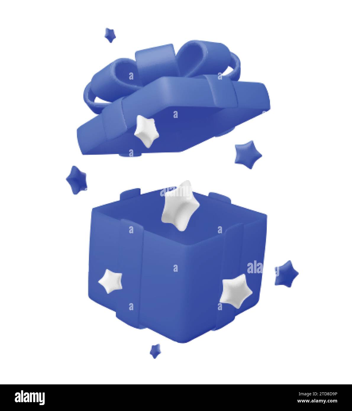 Open blue Gift Box with star. Enter to Win Prizes. Vector Illustration ...