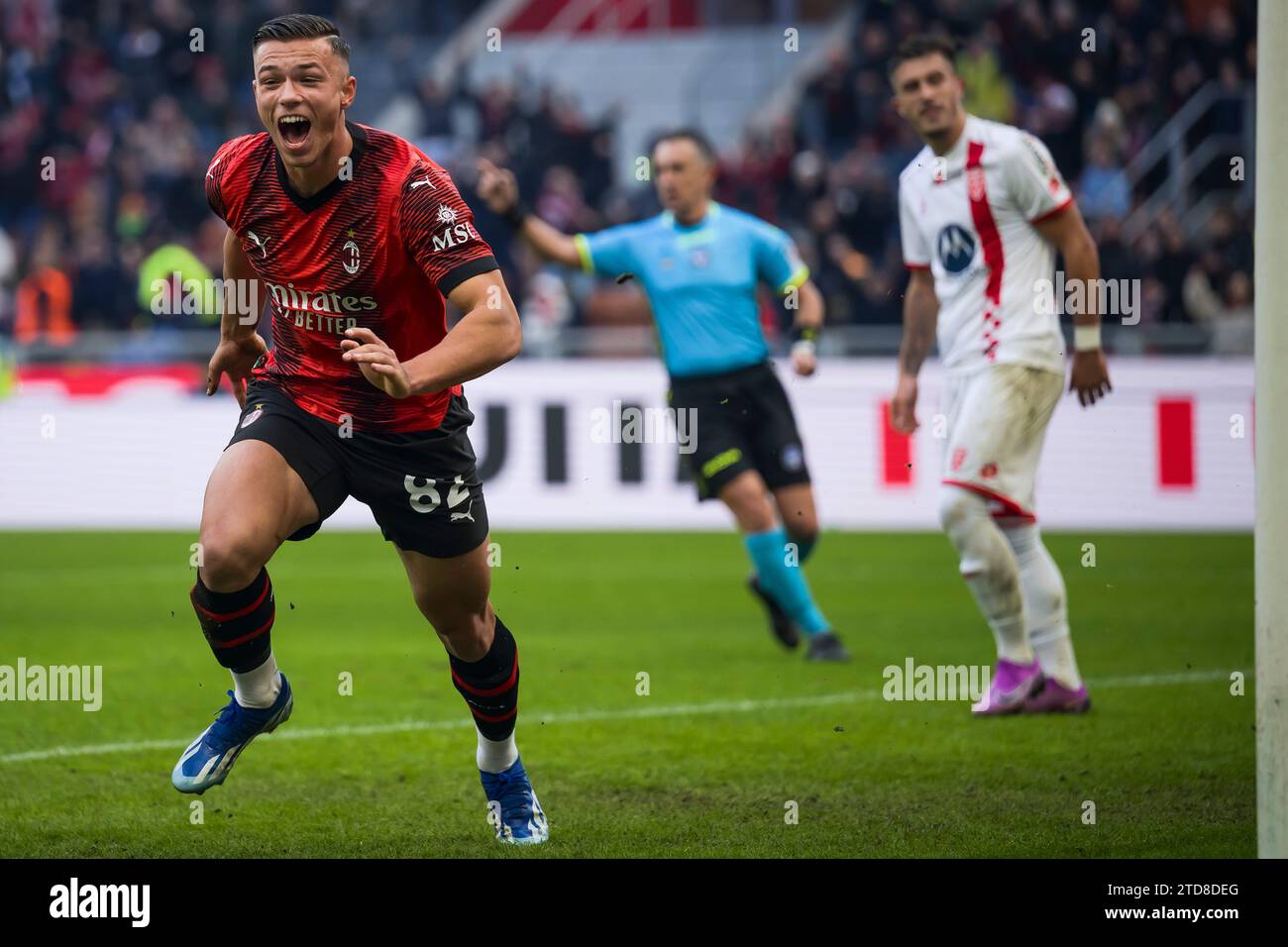 Milan, Italy. 17 December 2023. Jan-Carlo Simic celebrates after ...