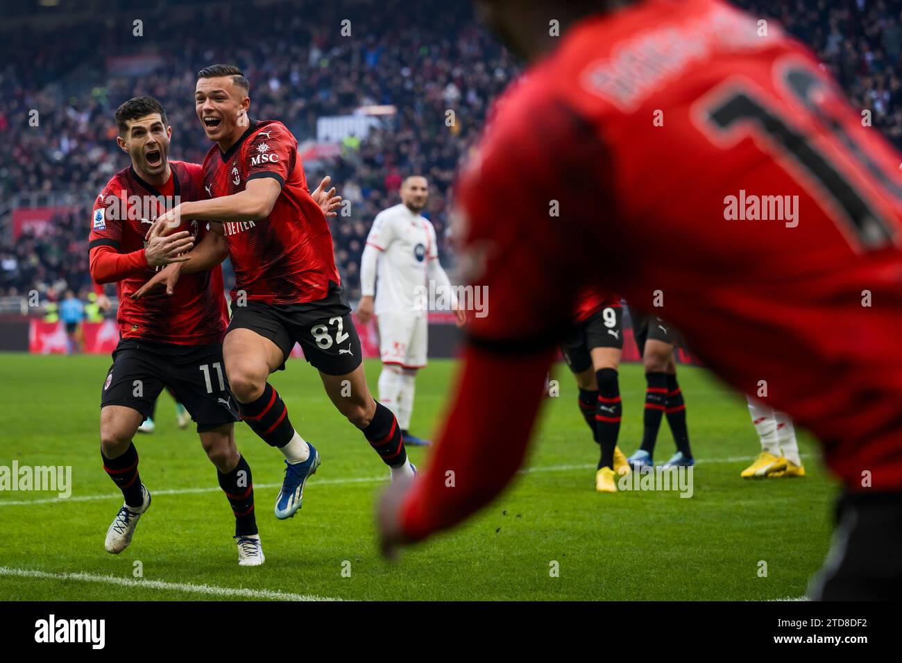 Milan, Italy. 17 December 2023. Jan-Carlo Simic celebrates with ...