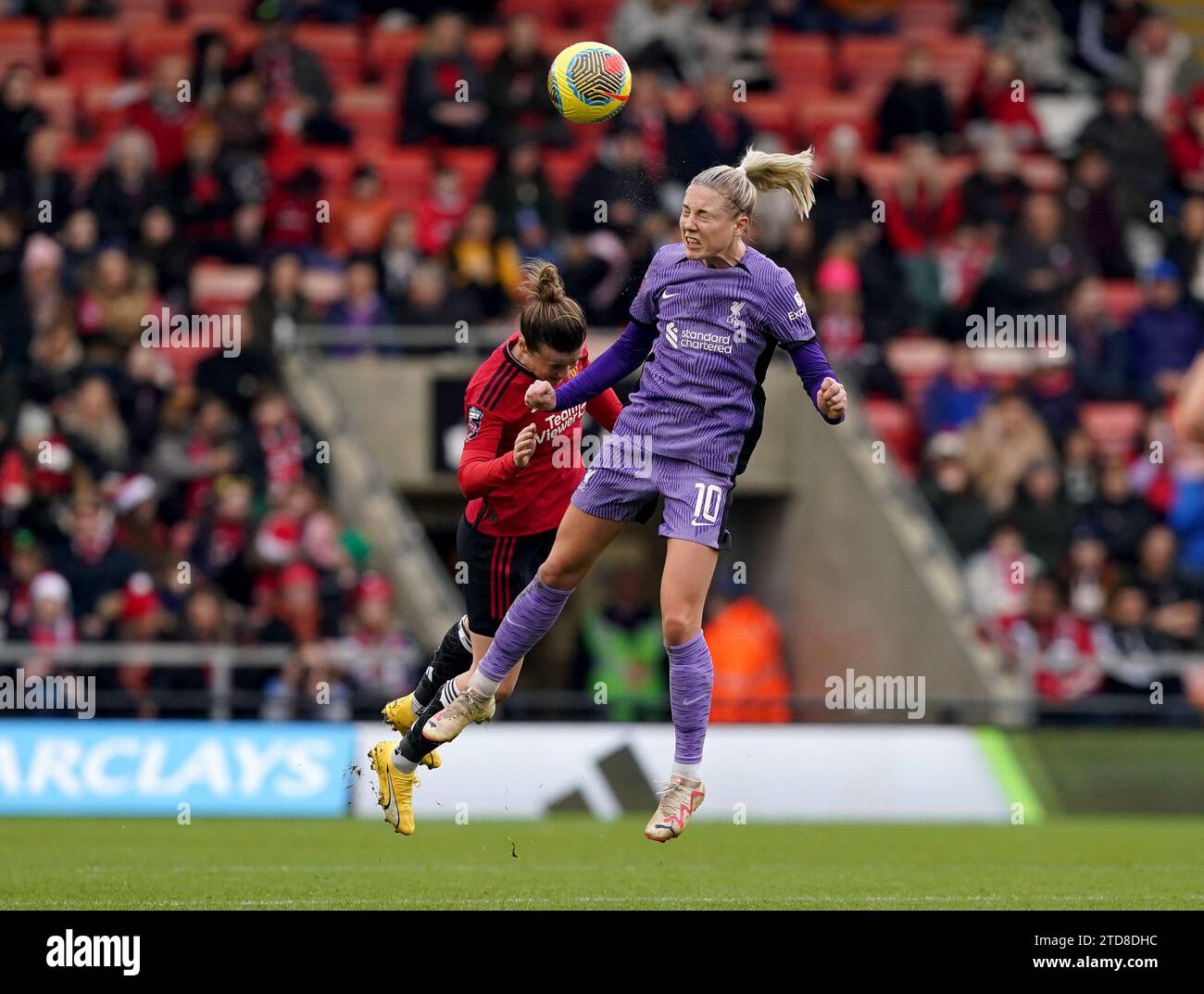 Manchester United's Hayley Ladd (left) and Liverpool's Sophie Roman ...