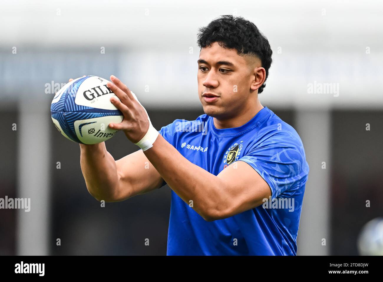 Greg Fisilau of Exeter Chiefs during pre match warm up ahead of the ...
