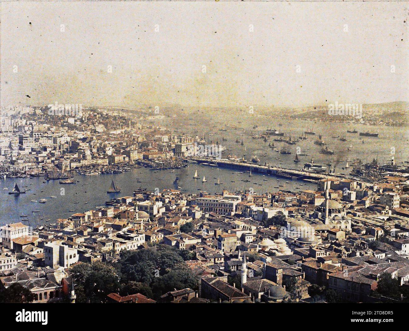 Constantinople (current Istanbul), Turkey Panorama taken from a minaret ...