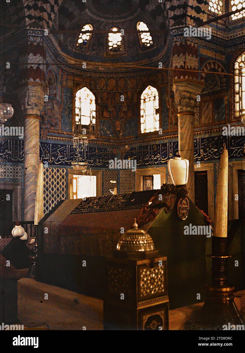 Constantinople (present-day Istanbul), Turkey Interior of the türbe ...