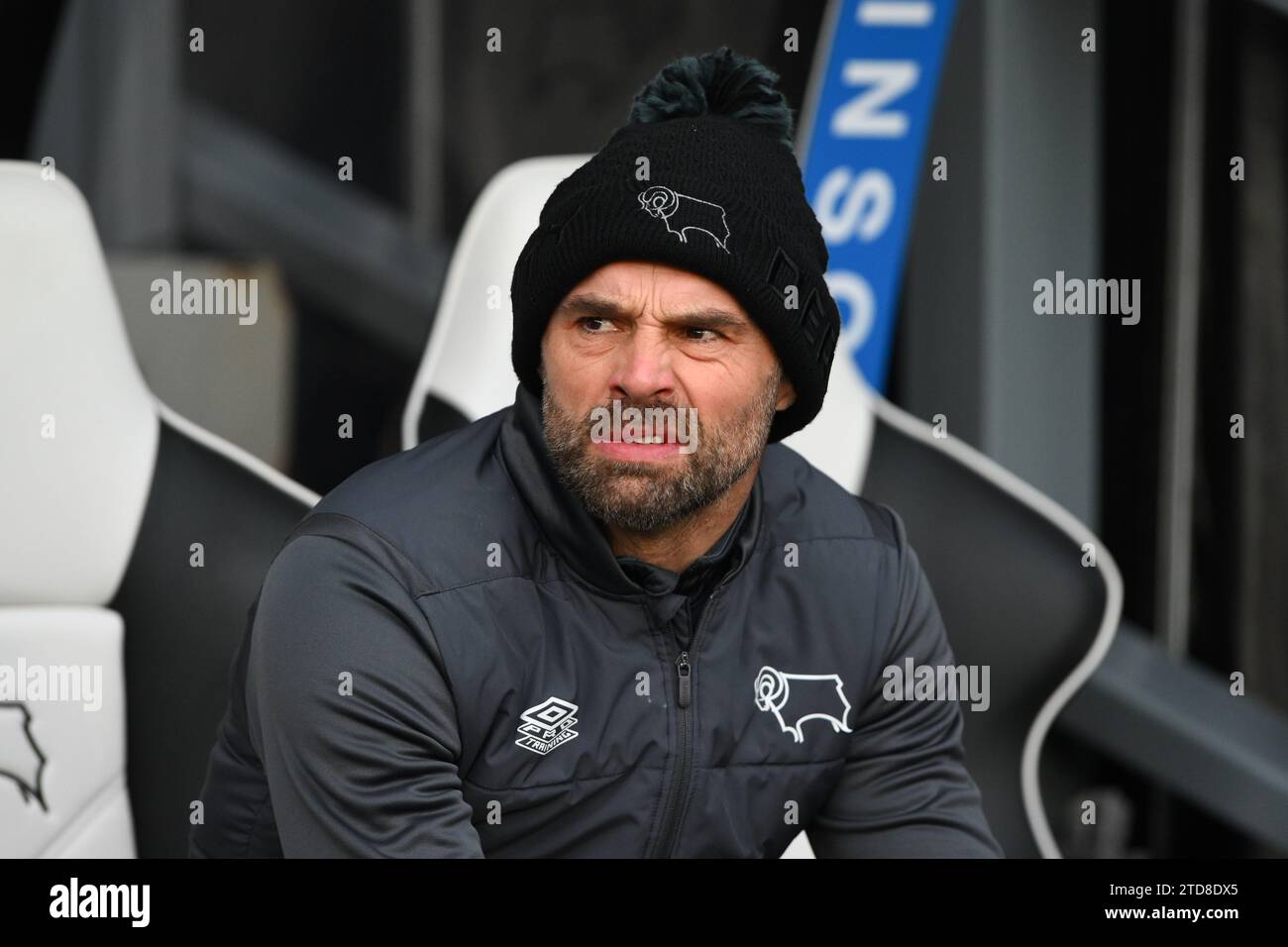 Paul Warne, manager of Derby County during the Sky Bet League 1 match ...