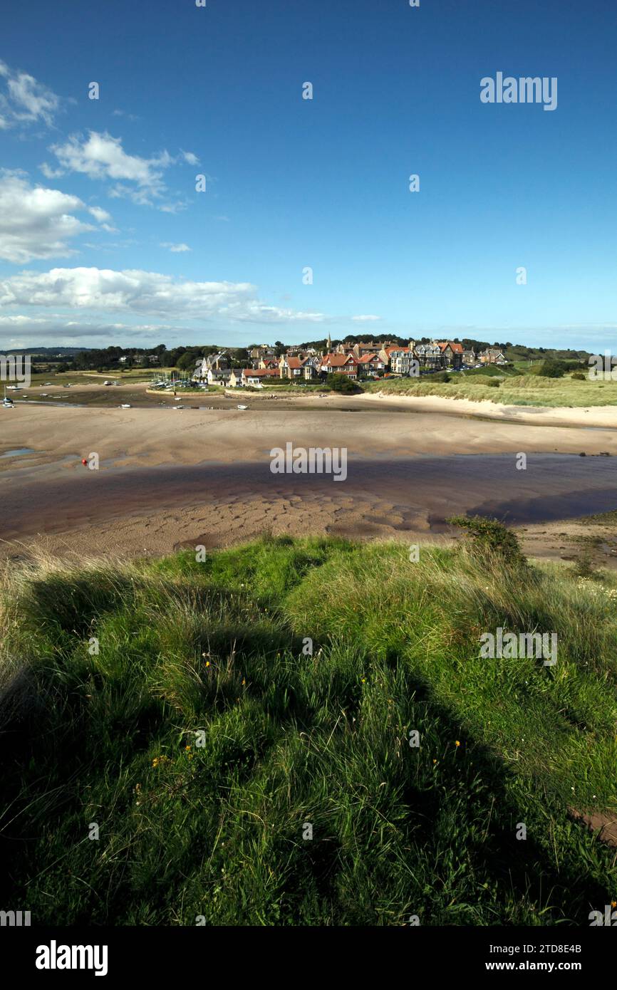 Alnmouth Bay and the River Aln carving its way through, to the sea ...