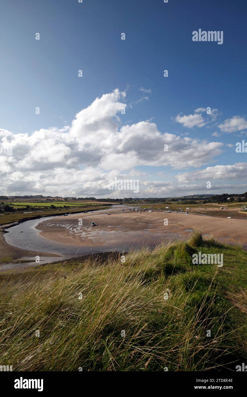 Alnmouth Bay and the River Aln carving its way through, to the sea ...
