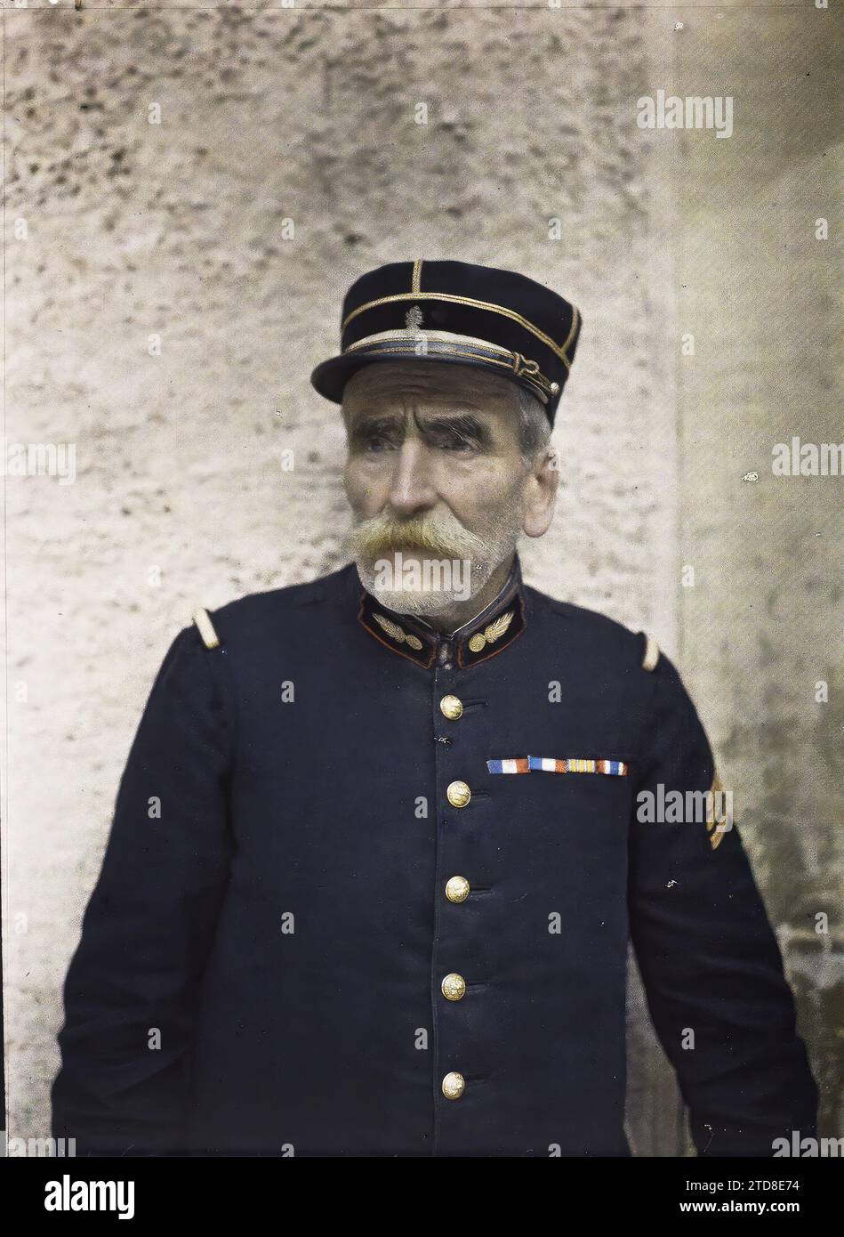 Reims, Marne, Champagne, France Portrait of Fire Warrant Officer ...