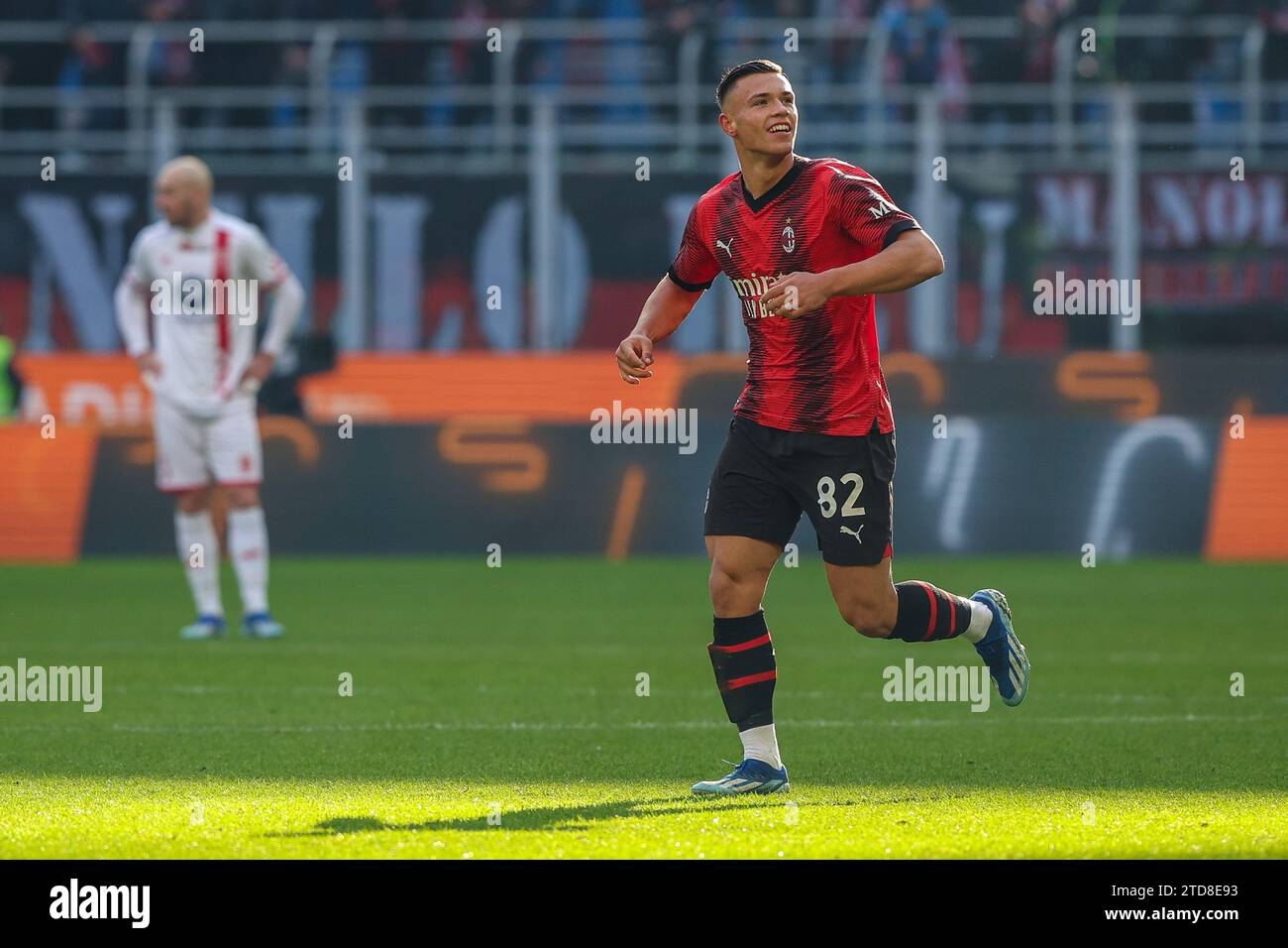Milan, Italy. 17th Dec, 2023. Jan-Carlo Simic of AC Milan celebrates ...