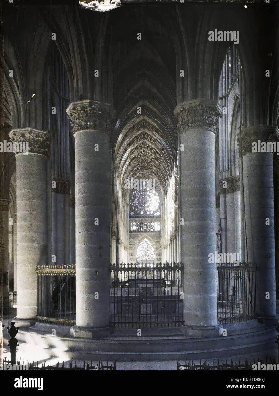 Reims, Marne, Champagne, France the nave of the cathedral seen from the ...