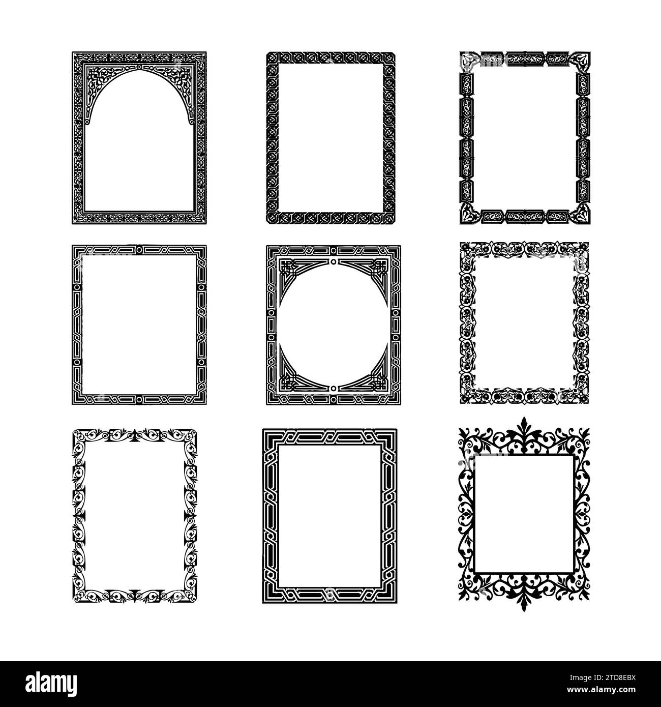 Retro borders Stock Vector Images - Alamy