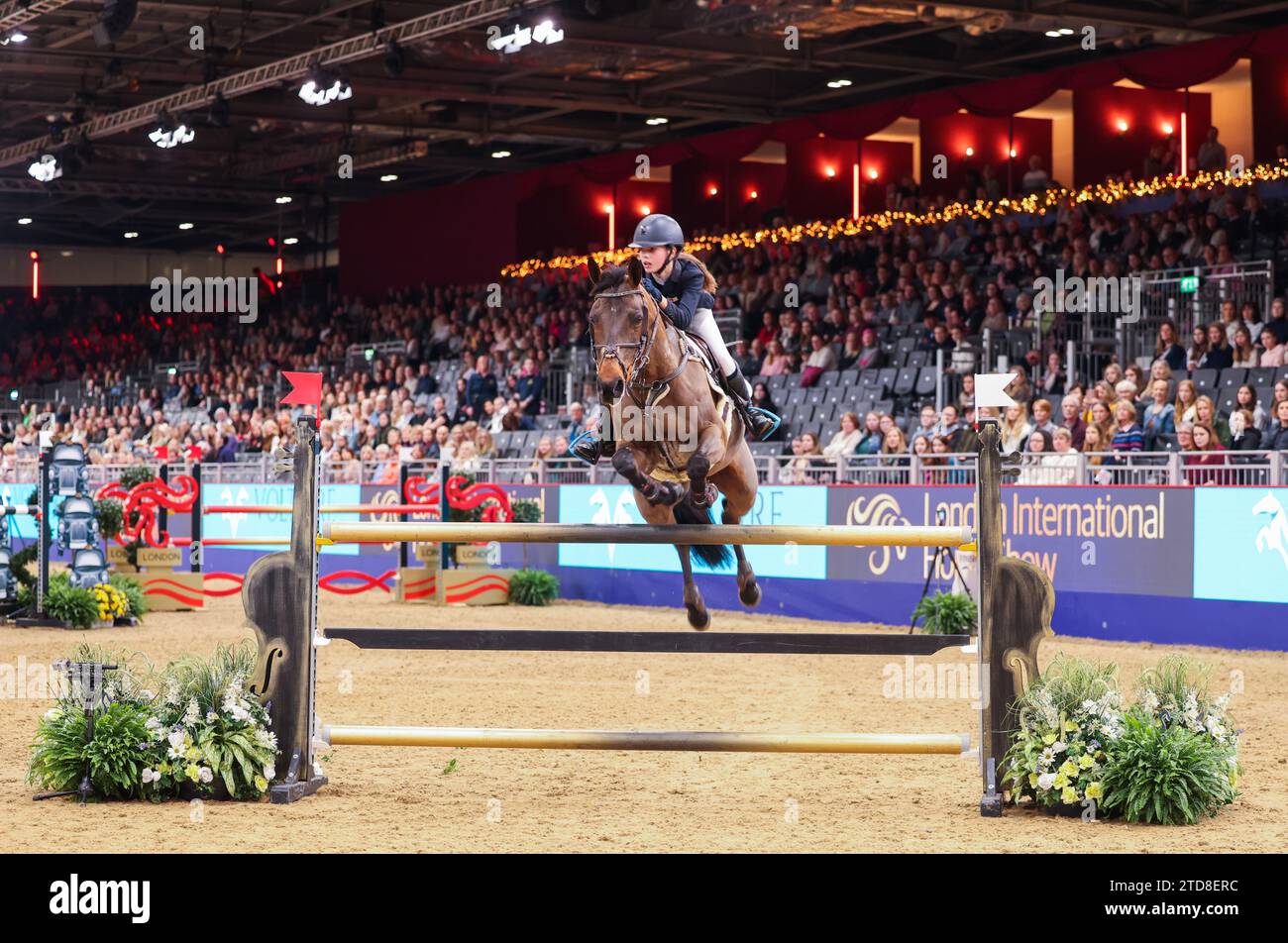 London Excel International Horse Show 17 Dec 2023 Kate Kerr riding ...