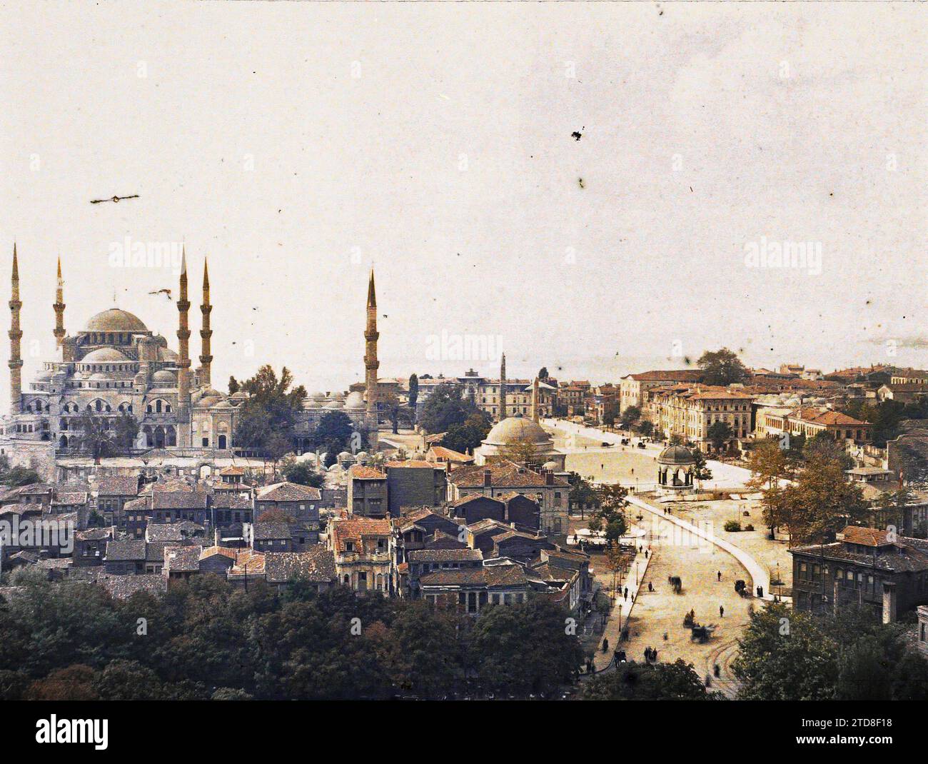Constantinople (current Istanbul), Turkey Panorama towards Sultan-Ahmet ...