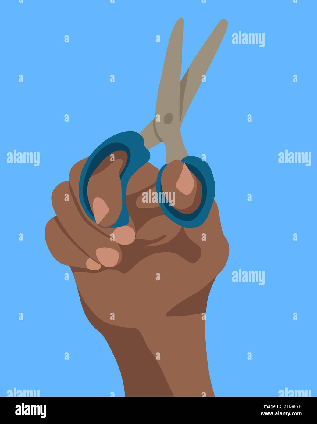 Vector isolated illustration of hand holding scissors Stock Vector ...