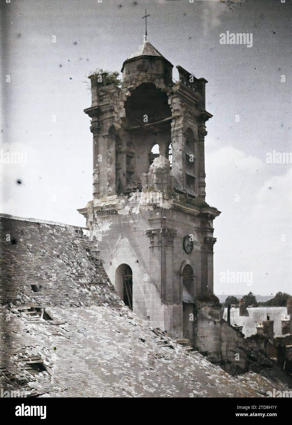 Soissons, Aisne, France The marmite bell tower of the Saint-Léger ...