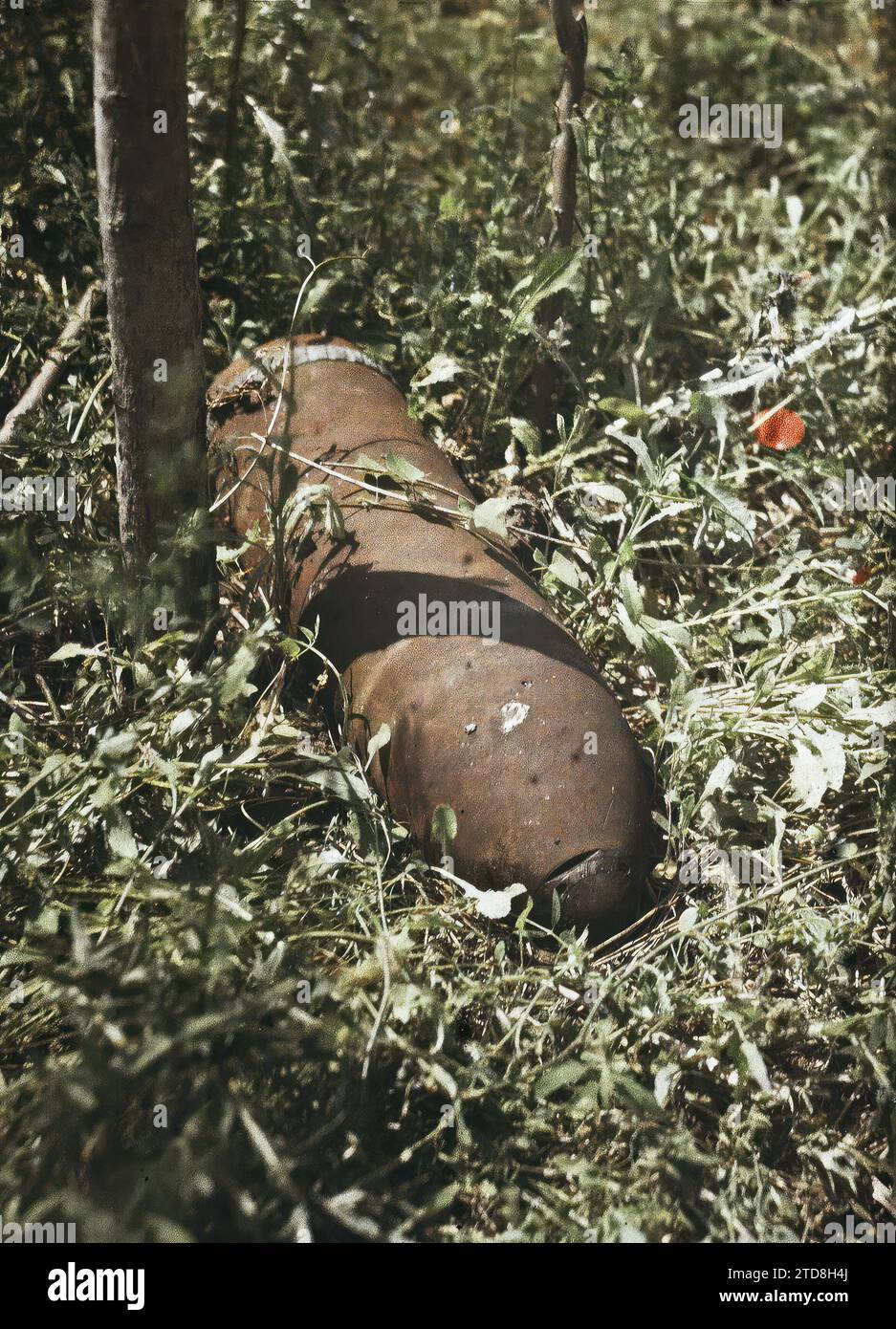 Soissons, Aisne, France A German 210 millimeter shell, unexploded ...