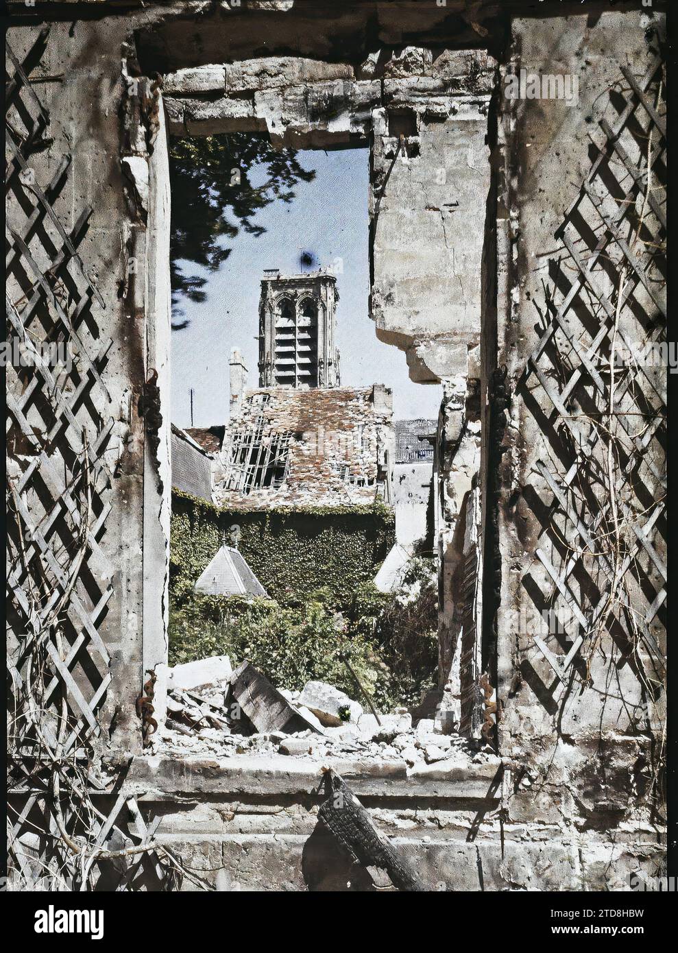 Aisne, France, First World War, Bell Tower, Ruins, Bombing, Rubble ...