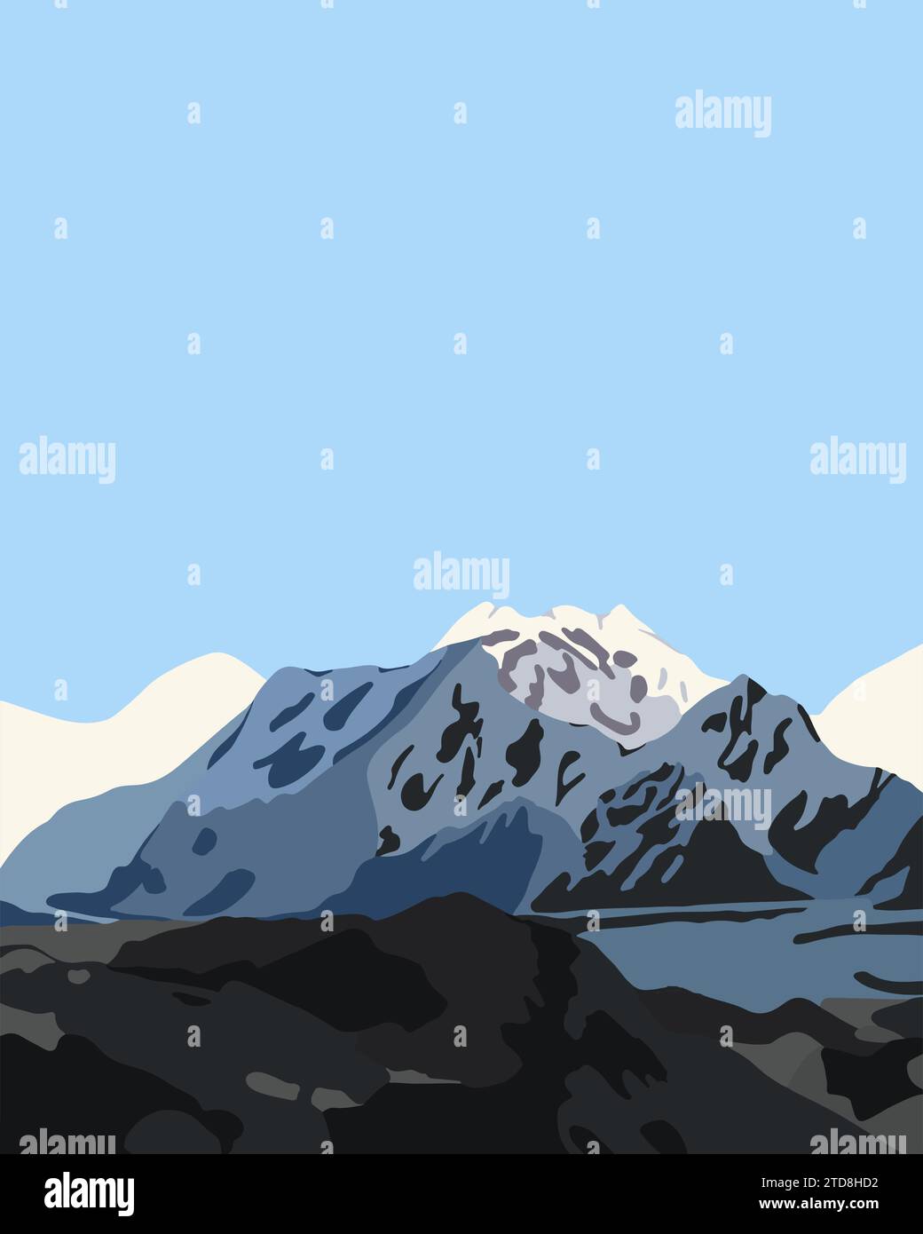 Vector isolated illustration of mountain background. World Tourism Day ...