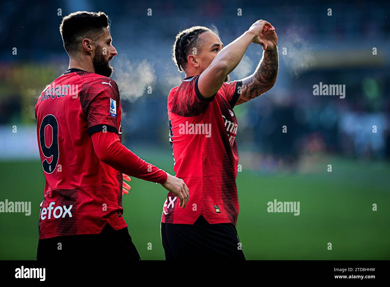 Milan, Italy - December 17, 2023: AC Milan's Swiss forward #17 Noah ...