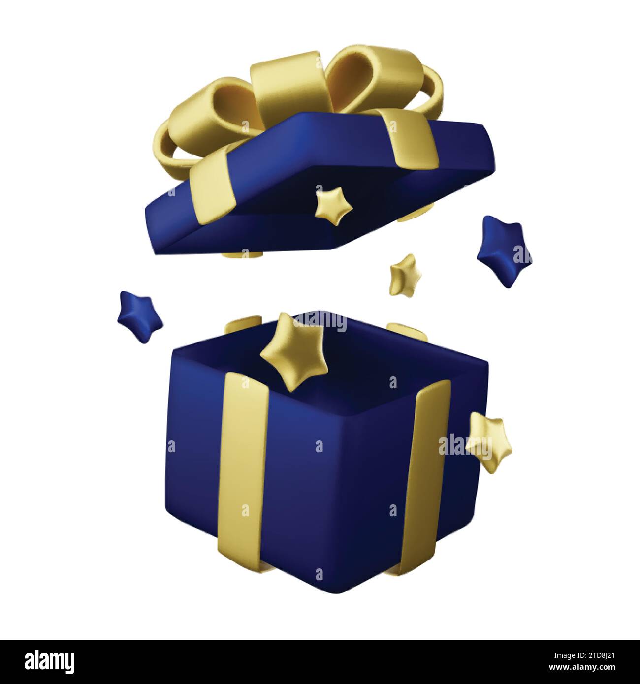Open blue Gift Box with star. Enter to Win Prizes. Vector Illustration ...