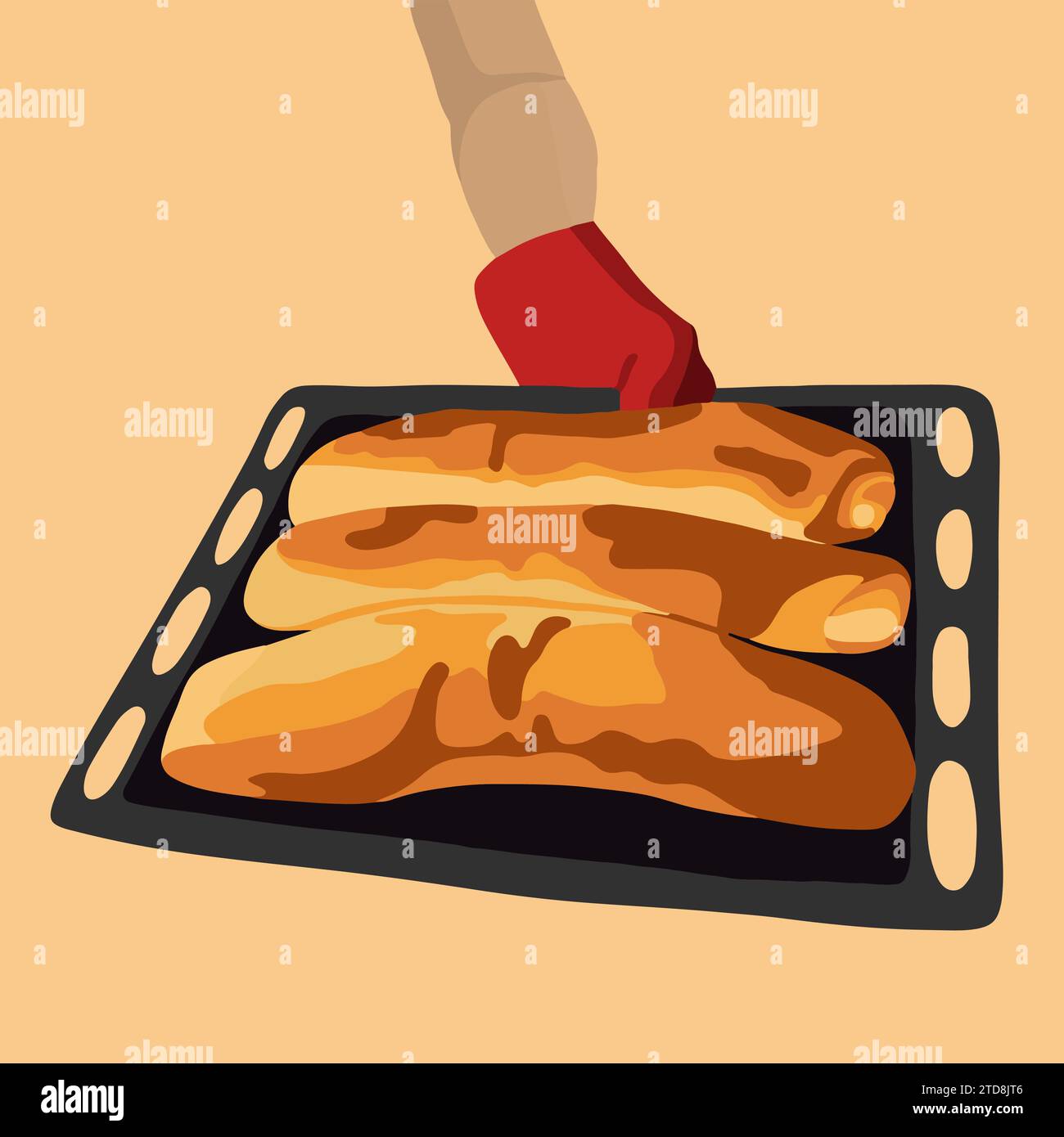Vector illustration of baking on baking sheet Stock Vector Image & Art ...