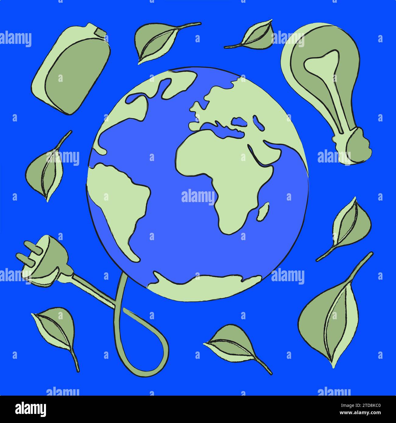 Vector isolated illustration of energy conservation. Alternative Energy ...
