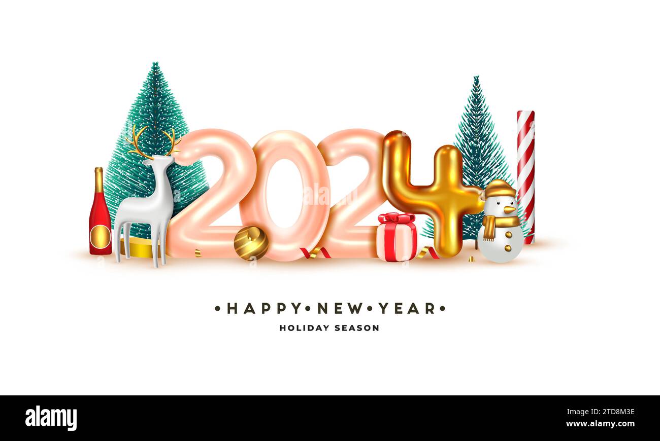 2024 3d shining gold vectors hi-res stock photography and images - Alamy