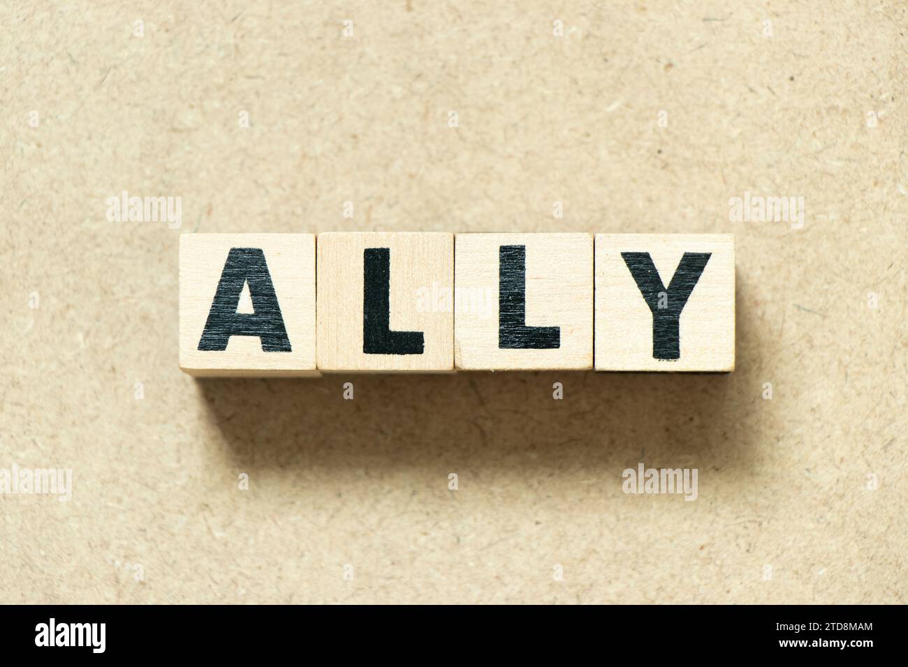 Alphabet letter block in word ally on wood background Stock Photo - Alamy