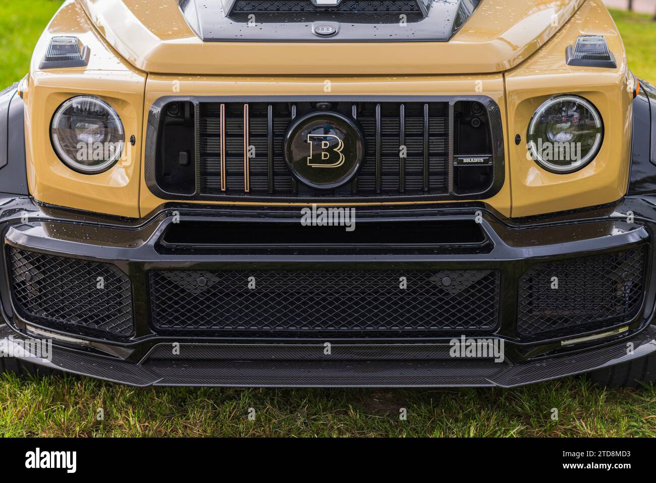 A view of the front of the Mercedes-Benz G-Class Brabus SUV. Miami ...